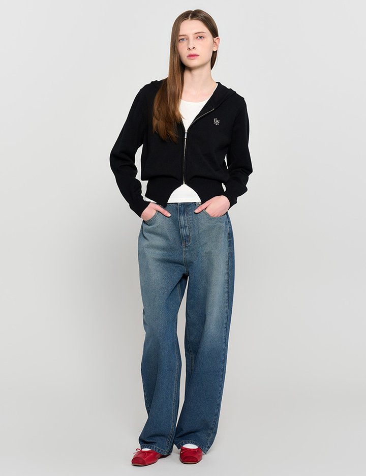 [제너럴아이디어] GNRL 에센셜 후드 집업 [BLACK] / WBD1L04507 - 마켓컬리